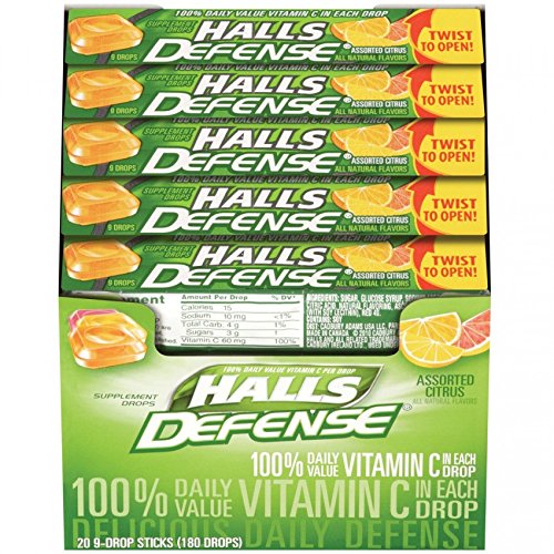 Halls Defense Vitamin C Assorted Citrus, 9-Drop - 20 Count - B2B Online ...