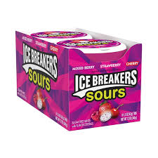 Ice Breakers Sour Mixed Berry Strawberry Cherry Mints 1.5oz, 8ct - B2B ...